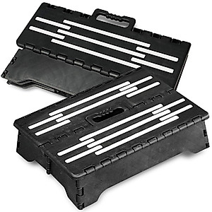 BodyHealt Step Stool - Portable Step Stool for Seniors, Adults & Children. One Step Stool with 4 Inch Lift & Non-Slip Wide Step Platform. Fold Up Step Stool for Bed & Bath. Car Step Stool for Elderly