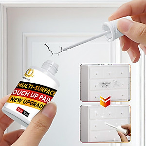 White Touch Up Paint, Multi-Surface Touch Up Paint Pen, White Paint for Chips, Scratches, Interior and Exterior House Paint for Wall Enamel Furniture Appliance Porcelain Cabinet Bath(Semi-Gloss)