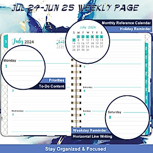 2024-2025 Planner - Academic Planner 2024-2025, Jul.2024 - Jun.2025, 6.3" x 8.4", Planner 2024-2025 Daily Weekly and Monthly, Perfect for Life Organizing - Indigo