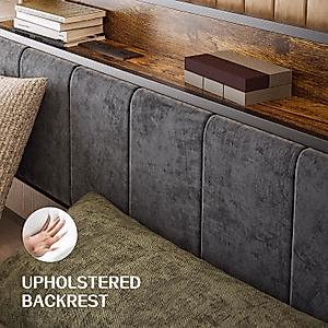 Queen Bed Frame with Headboard, Metal Platform Bed with Smart LED Lights and USB Charging Station, Easy Assembly, No Box Spring Needed