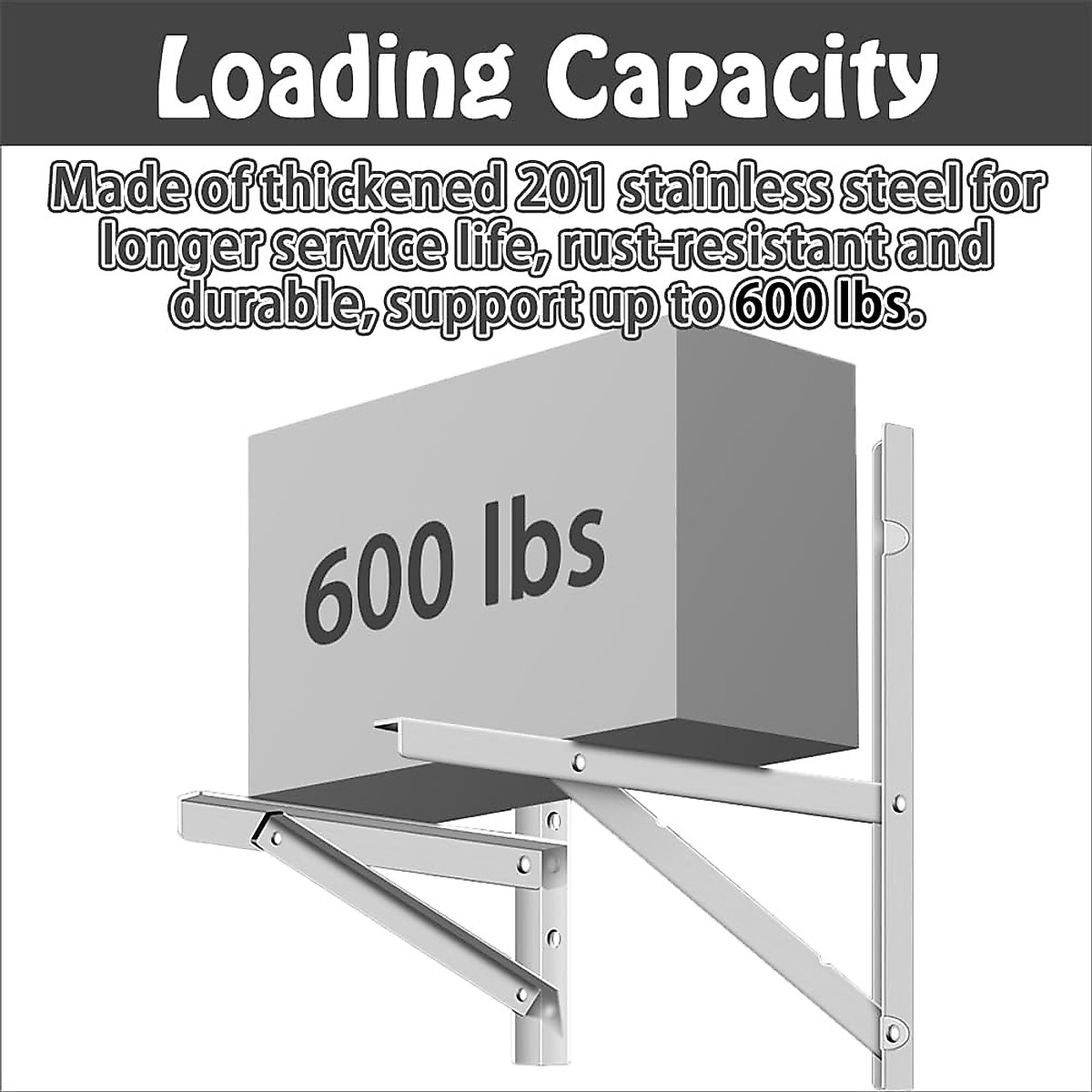 Mini Split Air Conditioner Wall Mounting Bracket, Heavy Duty Foldable Support Bracket for AC / Heat Pump Unit 9000-36000 BTU (1 Pair)