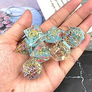 RESINWORLD 7 Piece Sharp Edge Polyhedral Dice Mold, DND Dice Resin Molds for Board Games, Silicone Molds for Resin Dice Making