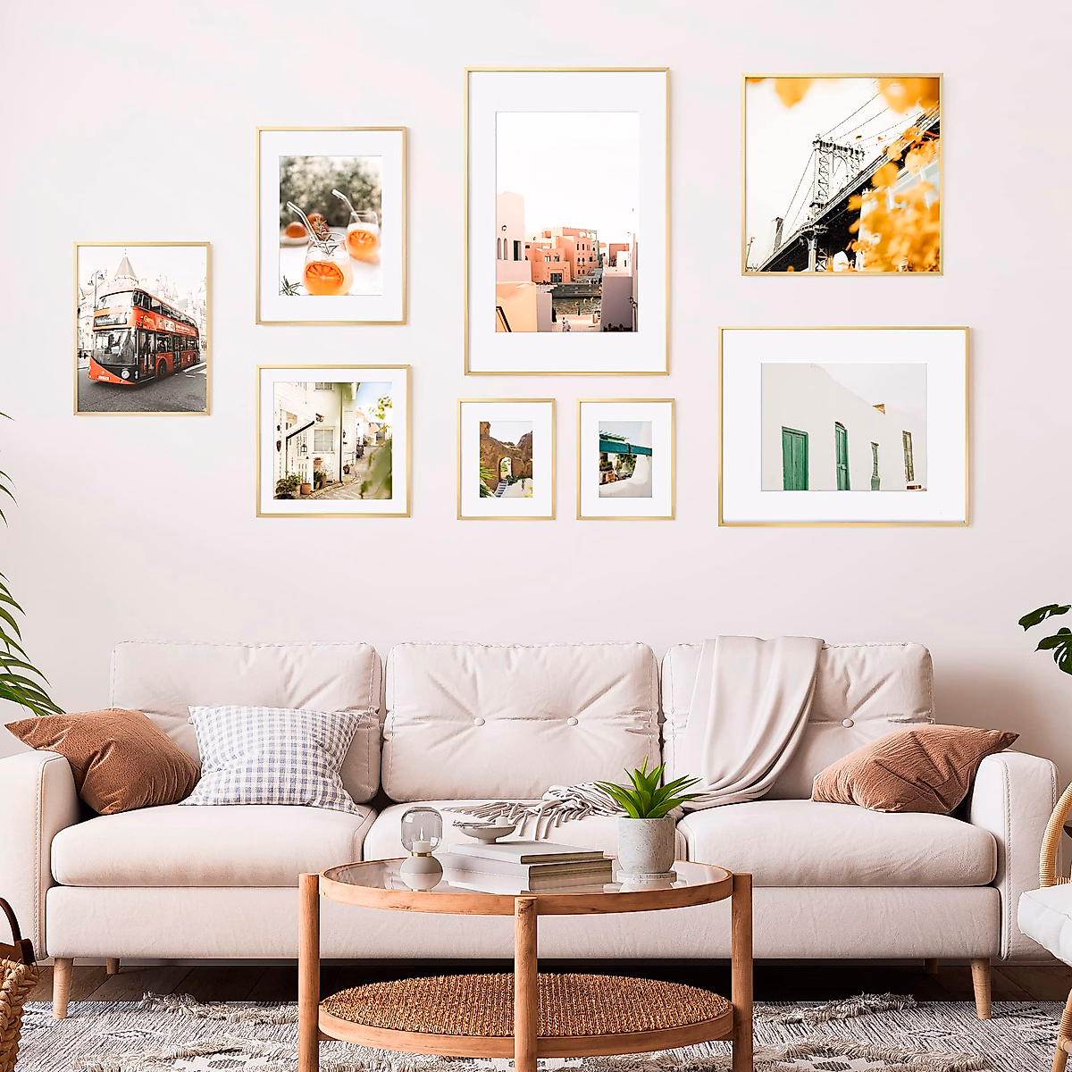 Fun Memories 11x14 Metal Picture Frame- 11x14 Aluminum Photo Frames with 8x10 Mat, High-Definition Plexiglass Front, and Hanging Hardware - Ideal for Wall or Tabletop Display (Gold, Pack of 1)