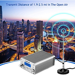 NIORFNIO 15W Fm Transmitter - Bluetooth Wireless Stereo Broadcasting Range 87-108mhz Transmitter, Used in Churches, Cars, Shopping Malls, Lecture Halls, Private Radio Stations