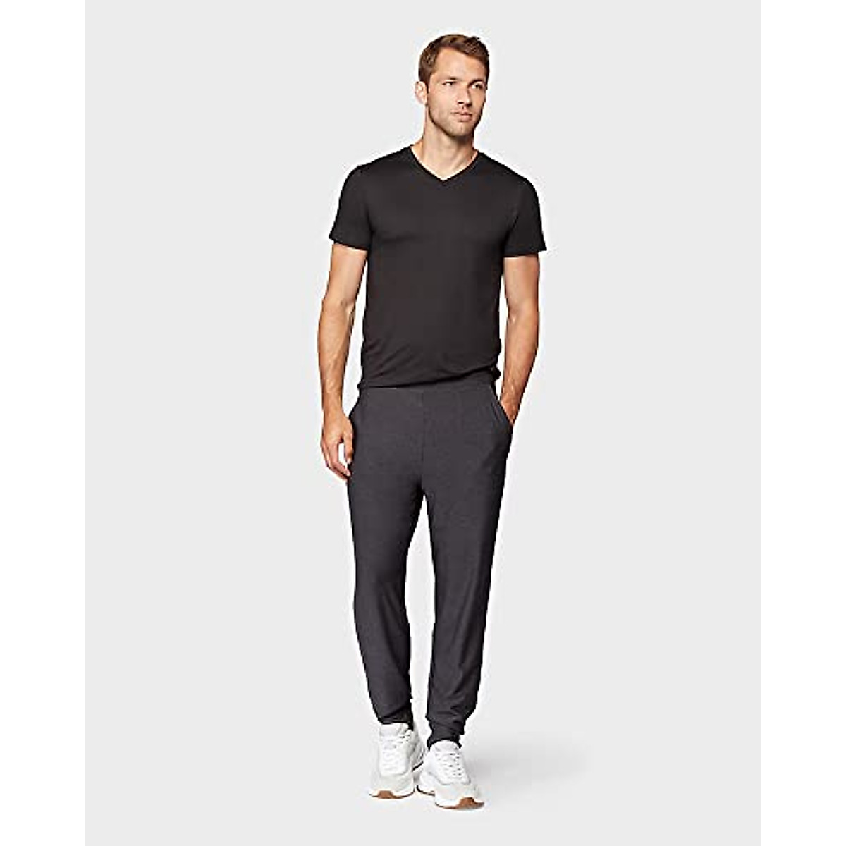 32 DEGREES Mens 4 Pack Cool V-Neck T-Shirt | Anti-Odor | Quick Drying | 4-Way Stretch, Black, X-Large