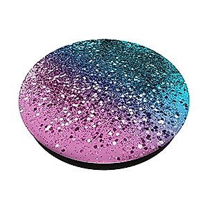 Cute Glam Aqua Blue Pink-Glitter Design PopSockets Swappable PopGrip