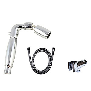 High Sierra's Solid Metal Handheld Shower Head Kit. Includes Handheld Shower Head, Trickle Valve, 72-Inch Hose with Silicone Inner Tube, and Holder. Low Flow 1.5 GPM - Chrome Finish
