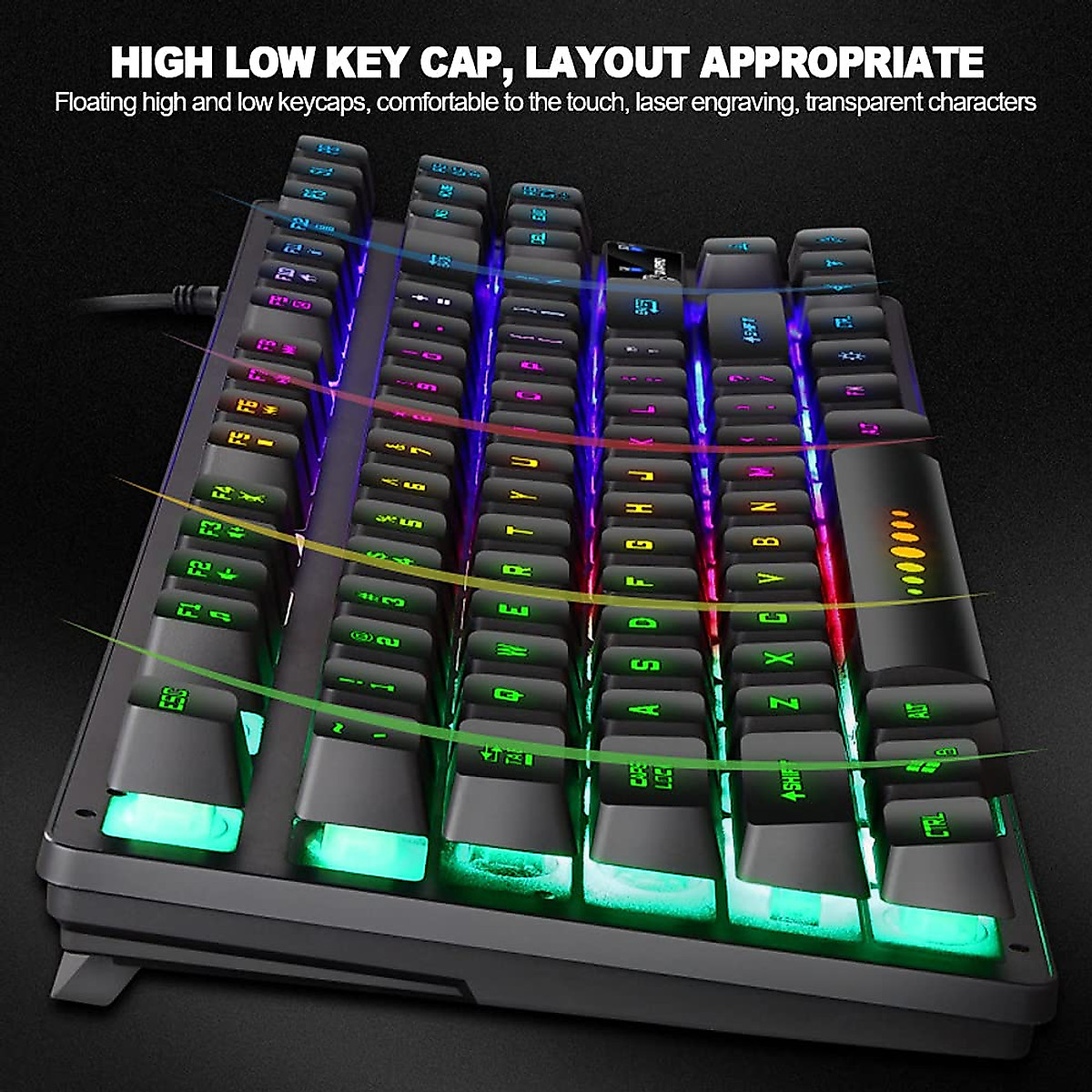 Vbestlife GK10 Wired Gaming Keyboard, 87Key RGB Mechanical Keyboard,led Backlight Keyboard, Ergonomic Computer Supplies, Suitable for laptops and Desktop Computers fosa1mcu1nt3zho139