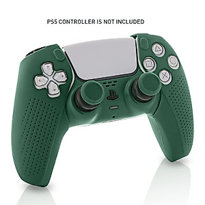 ECHZOVE PS5 Controller Accessories, PS5 Controller Skin, PS5 Controller Plate and PS5 Thumb Grips - Green