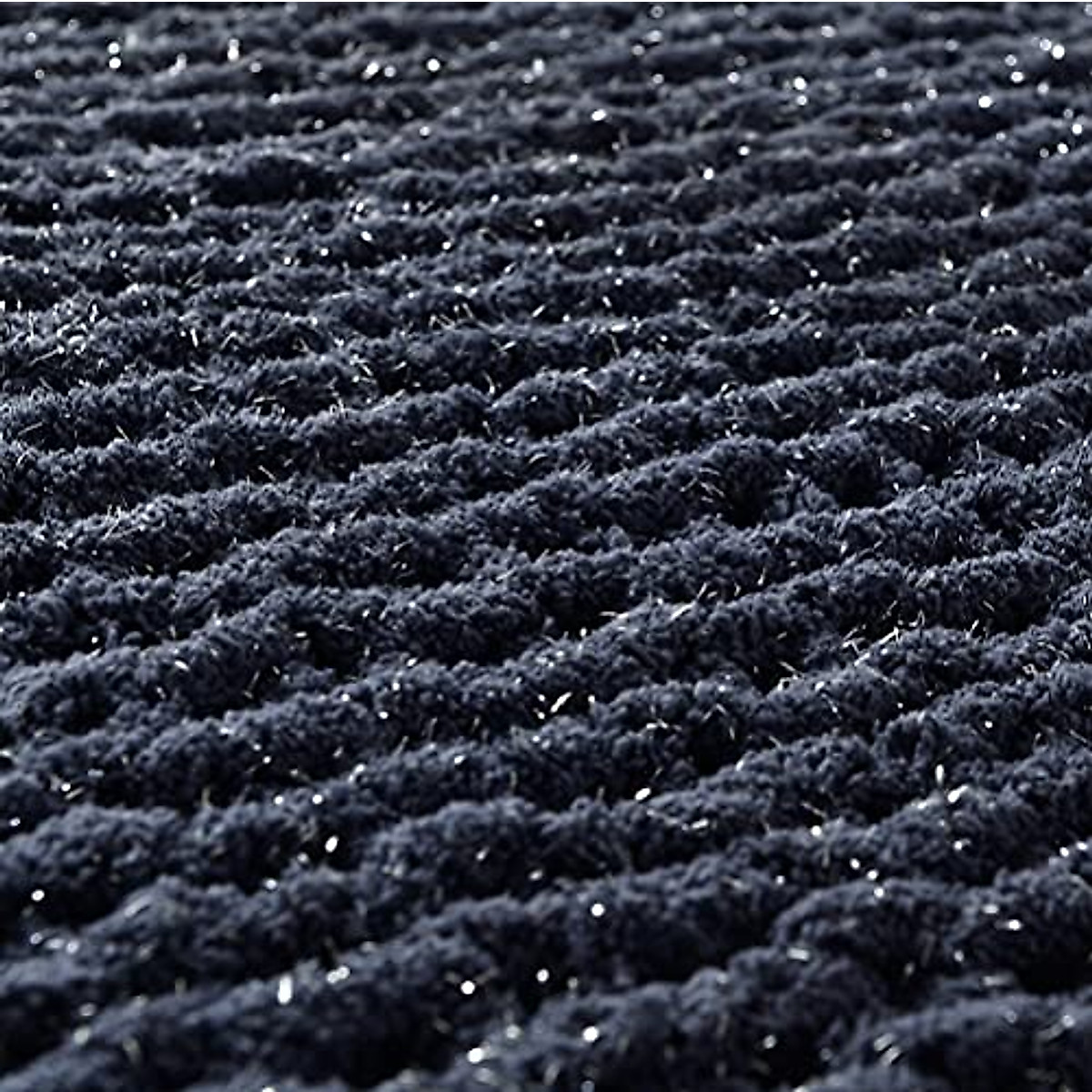 DIRUNEN Chunky Knit Luxury Throw Blanket Large Cable Knitted Premium Soft Cozy Chenille Bulky Blankets for Cuddling up in Bed, on The Couch or Sofa (Dark Gray-Silver Ribbon) 59"×79"