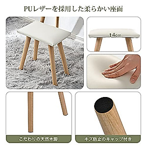 OSJ Dresser, Vanity Table, Dresser, Chair, Dresser, Storage Drawer, Compact Side Storage, Makeup, Simple, Large Capacity, Cute, Tabletop Dresser, White, 41×81×128 (WF283864BAA)