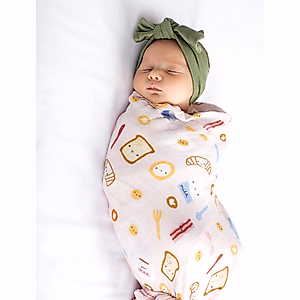 Loulou Lollipop Soft Baby Swaddle Blanket Muslin Wrap Receiving Blanket for Newborn to Toddler Girl and Boy, Large 47” by 47” - Breakfast Pink…