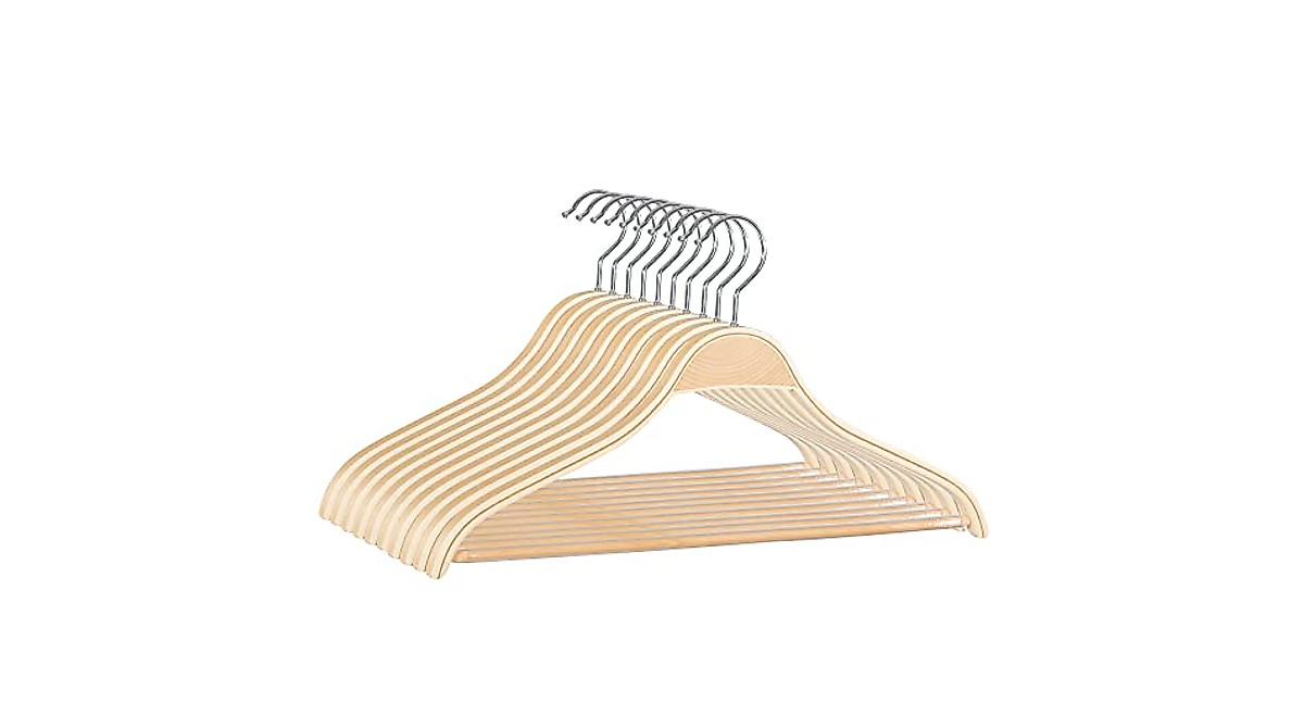 JS HANGER Wooden Coat Hangers - Lightweight & Stylish