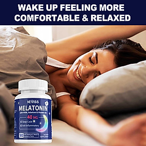 Melatonin 40 mg for Adults - Fast Dissolve & Chewable Sublingual Sleep Supplement - Extra Strength Melatonin with Vitamin D3 & MSM, Selenium for Health Rest Cycle, Deep Zzzs, Sugar-Free, 180 Servings