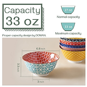 DOWAN 18 Piece Dish Set Include 4 Dinner Plates, 4 Salad Plates, 4 Cereal Bowls, 6 Soup Bowls