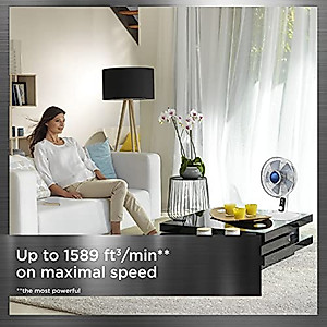 Rowenta Turbo Silence Table Fan 12 Inches Ultra Quiet Fan Oscillating, Portable, 4 Speeds, Manual Turn Dial, Indoor VU2730