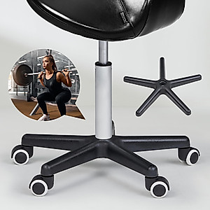 Master Massage Ergonomic Swivel Saddle Rolling Hydraulic Stool in Black