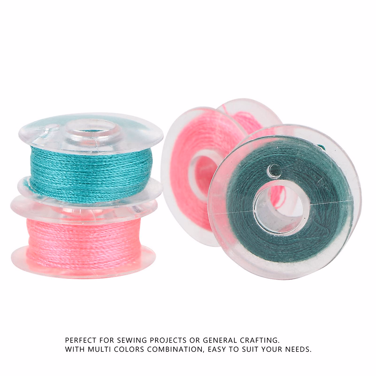 Jeanoko Sewg 64pcs 24×19×2 64pcs Colorful Hand Machine Sewing Thread Set Clothes String Spool Box Fr-197