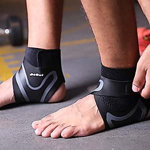 HiRui Ankle Brace Ankle Support Ankle Wrap for Running, Arthritis, Pain Relief, Sprains, Sports Injuries, Recovery, Ultra-Thin Breathable Neoprene Ankle Compression Brace (Right Foot/Medium)