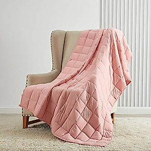 Well Being CBD 15 Pound Weighted Microfiber Blanket, Blush