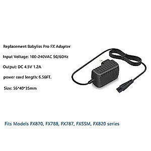 LIANSUM Charger Compatible with for Babyliss PRo FX Charging Cable, Replacement Power Cord for Baby lisspro Barberology FX788, FX870, FX787, FXSSM, FX820 Power Adapter