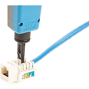 SATMAXIMUM Cat6 Keystone Ethernet Wall Jack Punch Down UTP 45-Degree (Easier Termination Than 90-Degree), RJ45 Slim Profile Speed Termination 45° Angled White (50 Pack)