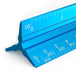 Architectural Scale Ruler, 12" Aluminum Architect Scale, Triangular Scale, Scale Ruler for Blueprint, Triangle Ruler, Drafting Ruler, Architect Ruler, Metal Scale Ruler, Architecture Ruler
