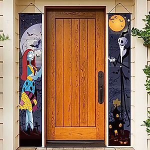 Nightmare Before Christmas Nightmare Before Christmas, Nightmare Before Christmas Halloween Party Hanging Banner Front Door Sign Decorations