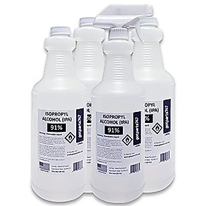 4 Liters (More Than 1 Gallon) Ultra High Purity USP Grade Isopropyl Alcohol 91% - Made in The USA - Includes One Trigger Sprayer