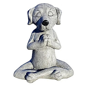 EatingBiting 4.7" Meditation Dog Statue Yoga Dog Garden Decor Buddha Art Sculptures Home Ornament Garden Decoration, Home Decoration (Meditation Dog Statue, Dog Buddha