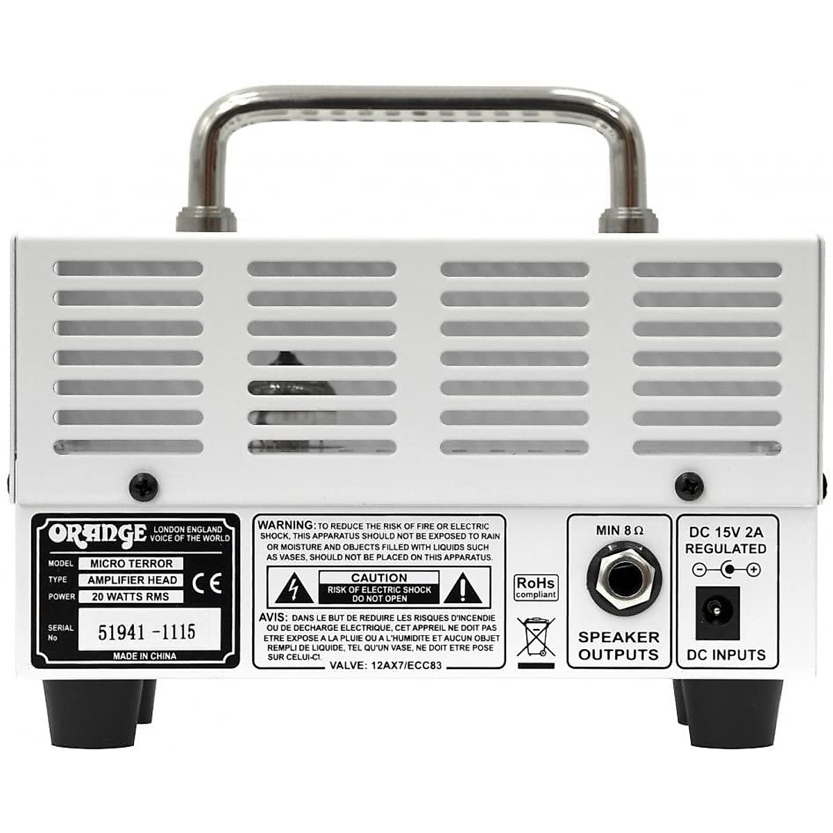 Orange PPC108 1x8” Closed-Back Speaker Cabinet Bundle with Orange MT20 Micro Terror Amp Head, Orange Woven Guitar Cable, Speaker Cable and Liquid Audio Polishing Cloth (5 Items)