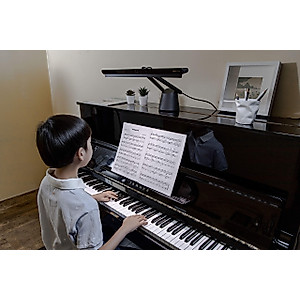 BenQ Black PL19-D 47" Wide Professional PianoLight with 6 Color Modes, 15 Brightness Levels, 360° Adjustable Height and Directions, Auto-Dimming & Eye Care Hood for Upright Pianos(Black)