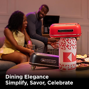 Kitchen Mama Orbit One Rechargeable Can Opener: Hands-Free Operation, Type-C Charging, Automatic Shut-Off, Smooth Edge, Professional-Grade Blade for Large Cans, Includes Elegant Storage Box (Black)