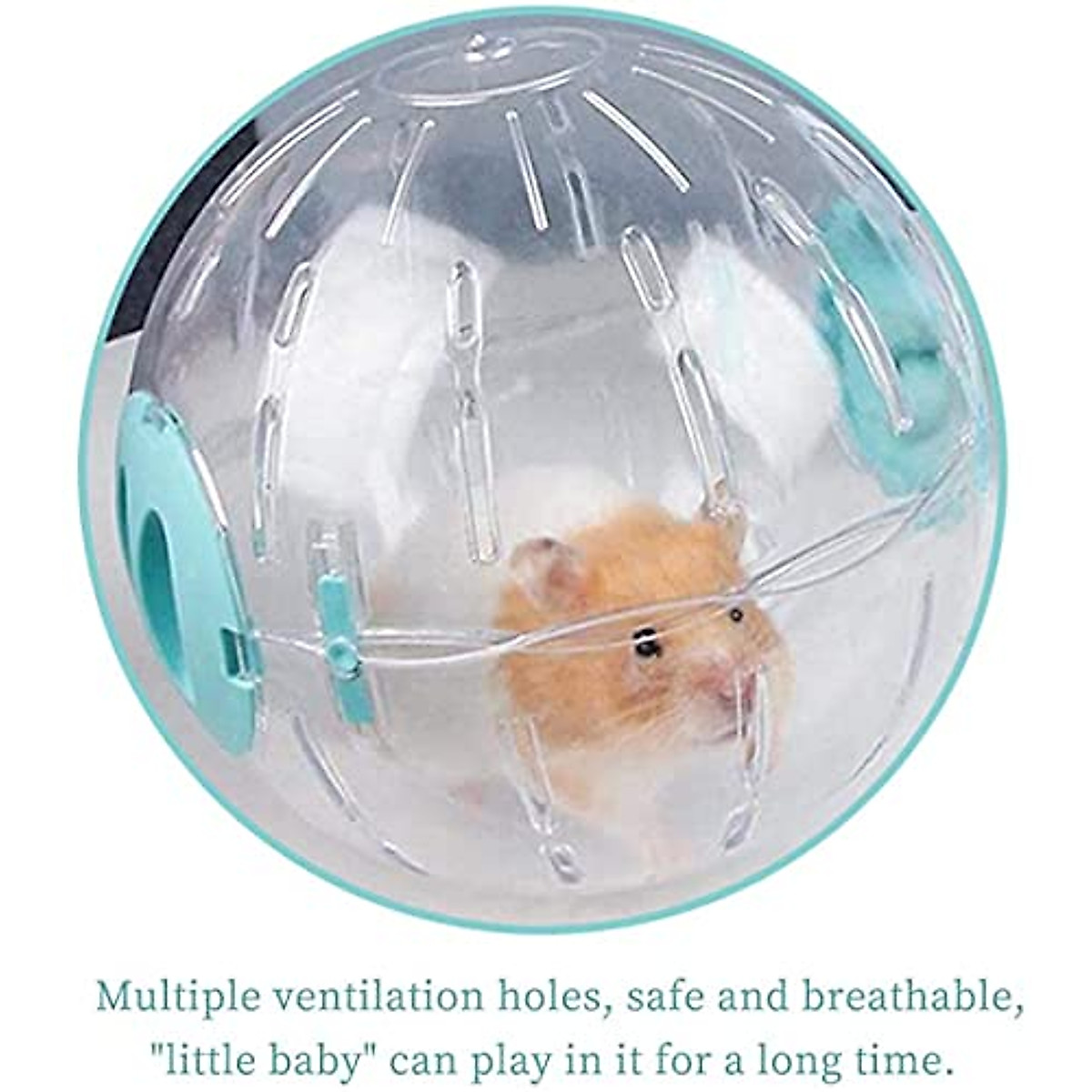 Hamster Exercise Ball 12cm 4.73inch Transparent Hamster Ball Running Hamster Wheel Cute Exercise Mini Ball for Dwarf Hamsters to Relieves Boredom and Increases Activity Chinchilla Cage(S, Blue A)