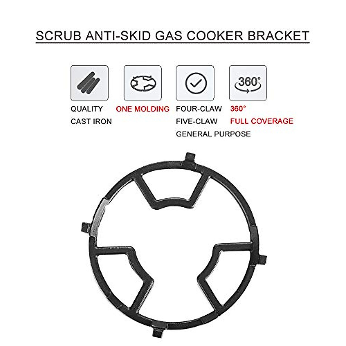 Meter Star Universal Kitchen and Camping, Stove Rack, Moka Pot Holder for Gas cooker anti-skid pot rack, cast iron furnace rack 4 Claw 5 claw milk pot Rack medicine pot Bracket