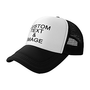 Custom Hats for Men Women Design Your Own Personalized Hat Trucker Hat with Text Photos Customized Mesh Hat Hip Hop Hats Black