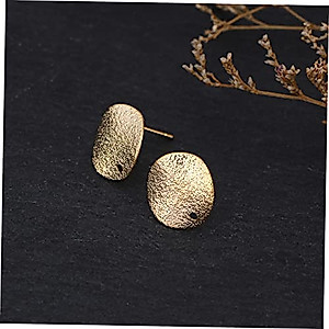 EXCEART 3sets Elegant Alloy Flat Earrings with Holes for Women Small Ear Jewelry Decor in Golden Tone 20pc*3