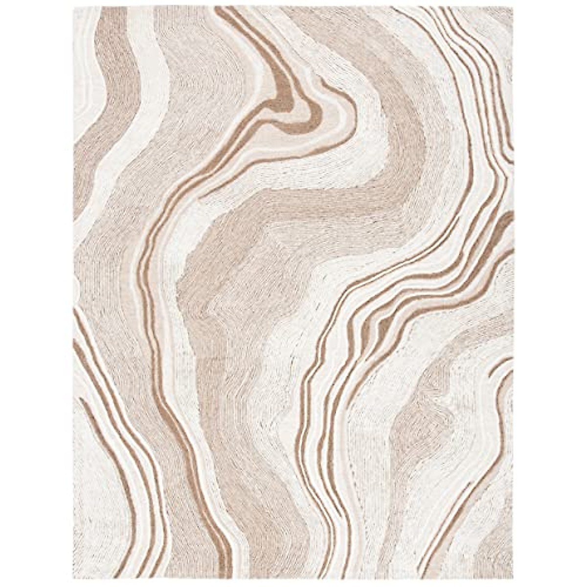 SAFAVIEH Fifth Avenue Collection 10' x 14' Beige/Ivory FTV121B Handmade Mid-Century Modern Abstract New Zealand Wool Living Room Dining Bedroom Area Rug