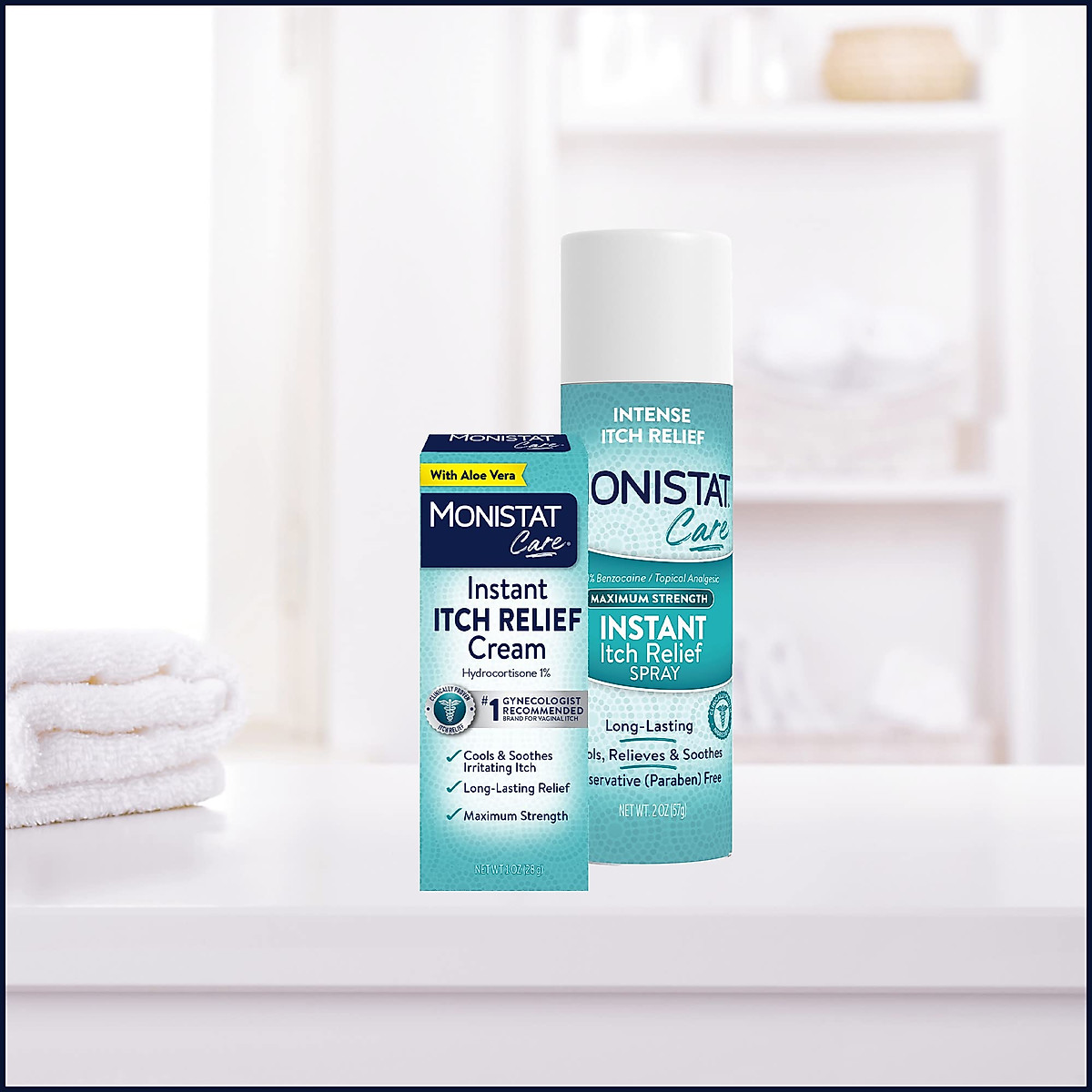 Monistat Instant Itch Relief Cream for Women, Maximum Strength Feminine Itch Care, 1 oz, 2 Pack