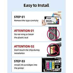 950XL 951XL Ink Cartridges Combo Pack,High-Yield,4 Pack,Replacement for HP 950 951 XL 951XL Ink Cartridges for HP OfficeJet Pro 8600, 8610 8620 Printer for HP 951 Ink Cartridges Combo Pack