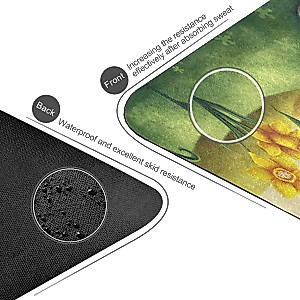 Qilmy Little Red Fox Yoga Mat Fitness Mat 71'' x 26'' Thickness 1-mm Eco Friendly Material TPE Extra Large Non-Slip Exercise Mat with Yoga Storage Bag