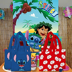 Duyoublt 20 Pcs Stitch Party Supplies Stitch Favor Bags Goodie Gift Non-woven Bags Reusable for Stitch Birthday Party Decorations.(stitch)