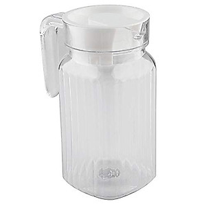Fdit Acrylic Transparent Juice Bottle Striped Water Ice Cold Juice Jug with Lid great for Homemade Juice & Cold Tea or for Milk Bottles Reusable Drinking Bottles(500ML)