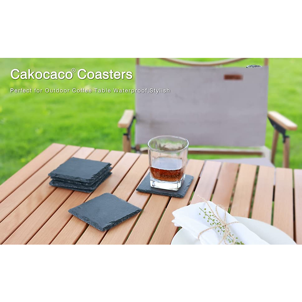 Set of 4 Slate Cheese Boards with 36 Coasters for Entertaining and Hosting