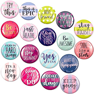 Paper Junkie 18 Pack Inspirational Quote Decorative Magnets for Fridge Refrigerator Locker