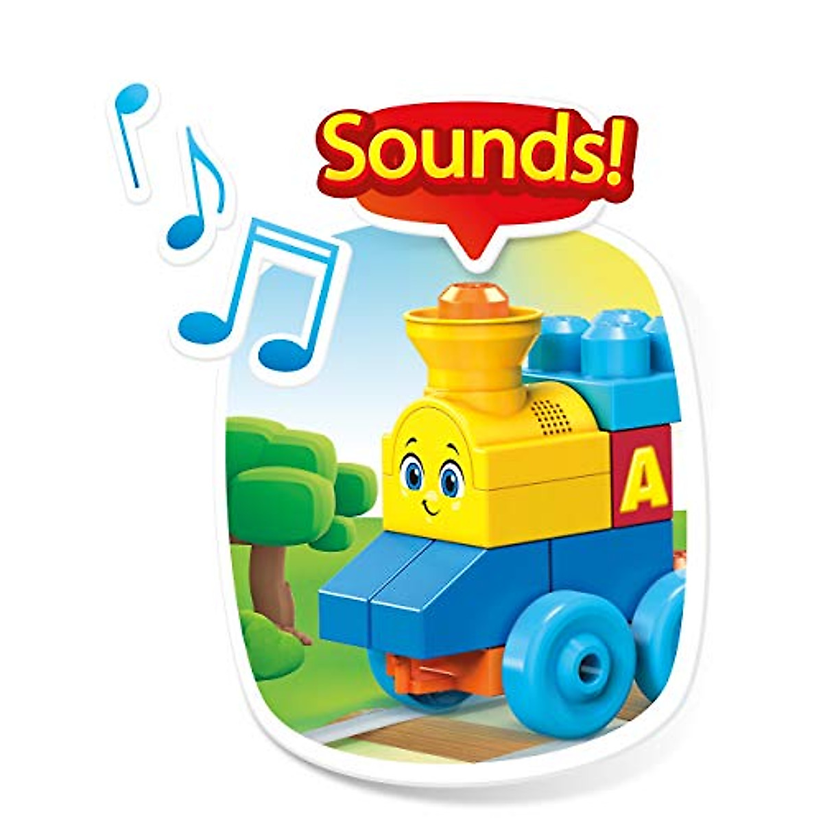 MEGA BLOKS Fisher-Price ABC Blocks Building Toy, ABC Musical Train with 50 Pieces, Music and Sounds for Toddlers, Gift Ideas for Kids Age 1+ Years