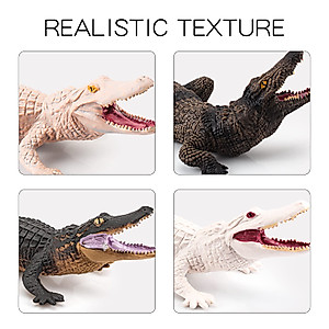 GAICOM Wildlife Jungle Reptiles Animal Figure Playset 4 PCS Crocodile Action Figures Model Toys for Boys Girls Kids