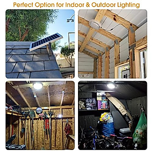 SunBonar Solar Lights Indoor Home Intelligent Solar Ceiling Light with Remote, Cool White/Warm White 1000Lumen Outdoor Solar Shed Light with ON/Off Switch for Barn, Porch, Patio, Carpot, Chicken Coop