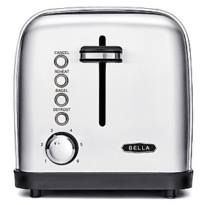 BELLA Classics 2-slice Stainless Steel Toaster