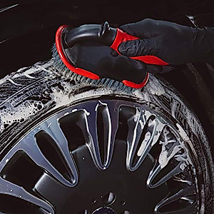 Maxshine Tire & Carpet Curved Brush, Stiff Bristle Wheel Cleaning Brush for Car Detailing(Length: 190mm)